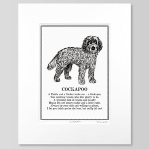 Cockapoo Print: Personalised Illustrated Dog Poem - Etsy