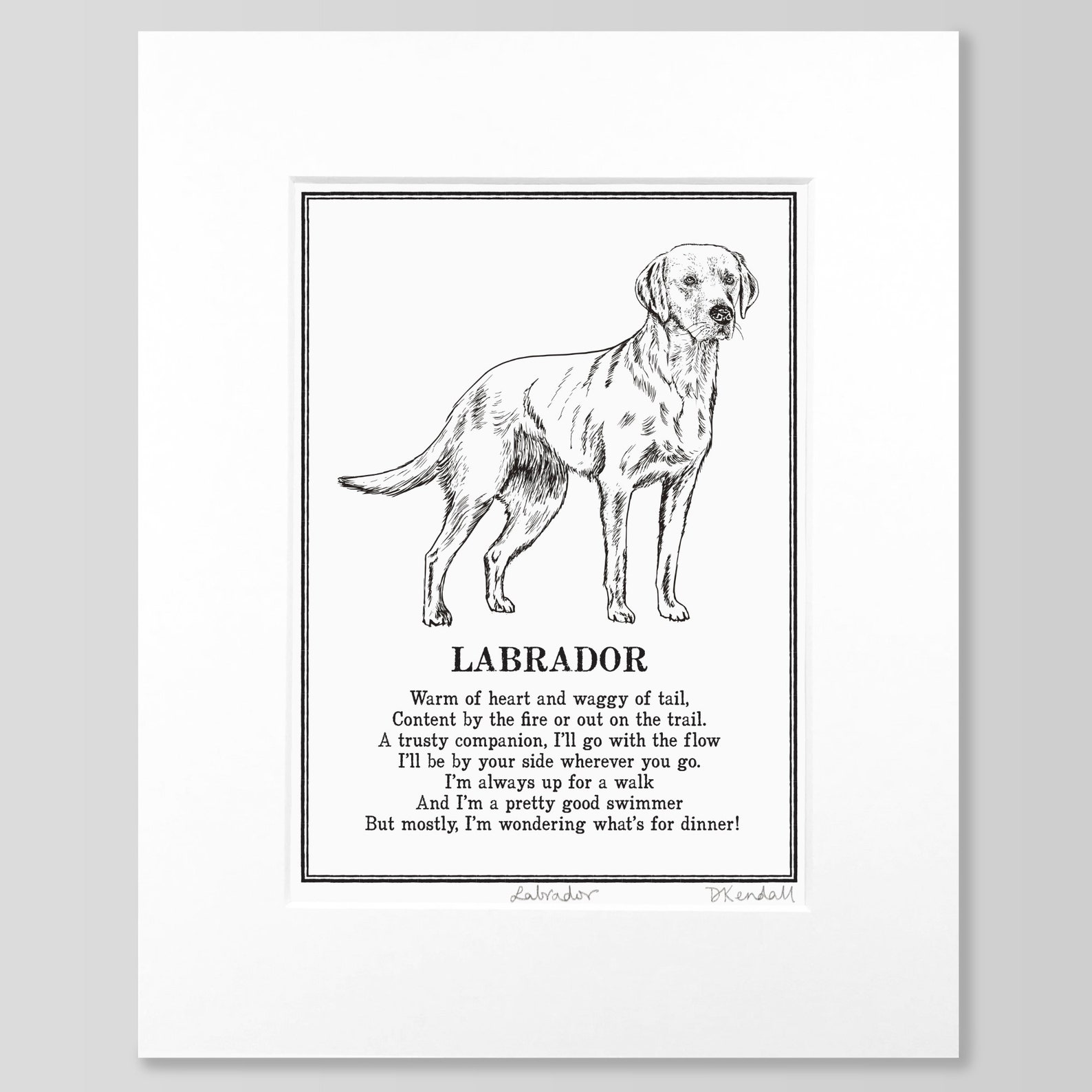 Labrador Print: Yellow, Chocolate or Black Personalised Dog Illustrated ...