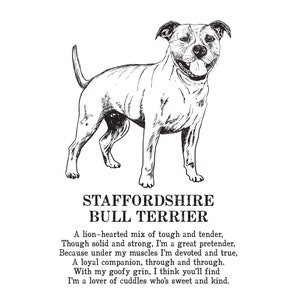 Staffordshire Bull Terrier Print: Personalised Illustrated Dog Poem - Etsy