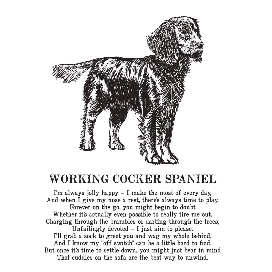 Working Cocker Spaniel Print Illustrated Poem - Etsy