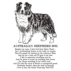 Australian Shepherd Dog Print: Personalised Illustrated Dog Art Poem - Etsy
