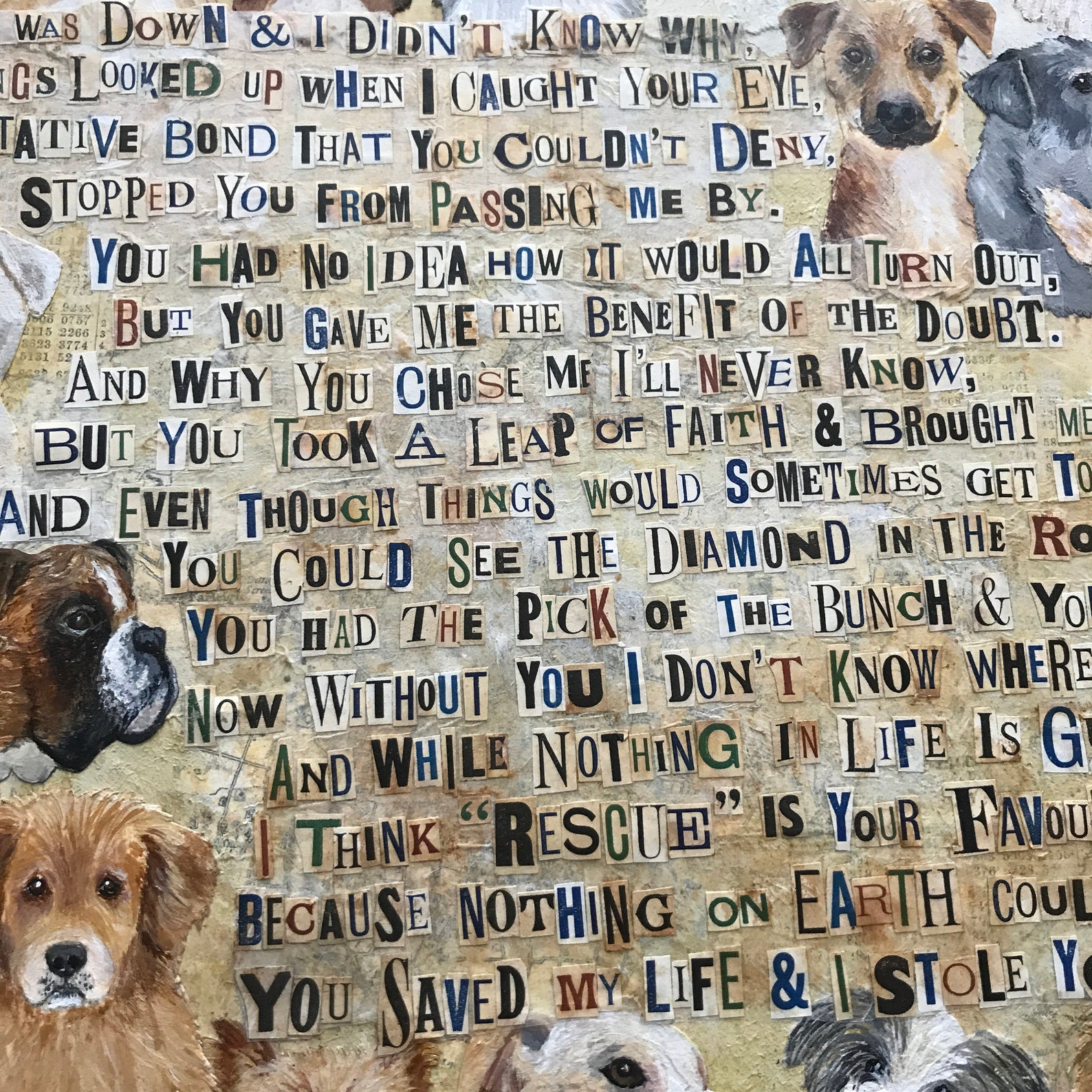 Rescue Dog Print Art Poem | Etsy