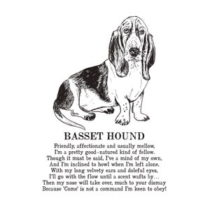 Basset Hound Print: Personalised Illustrated Poem - Etsy