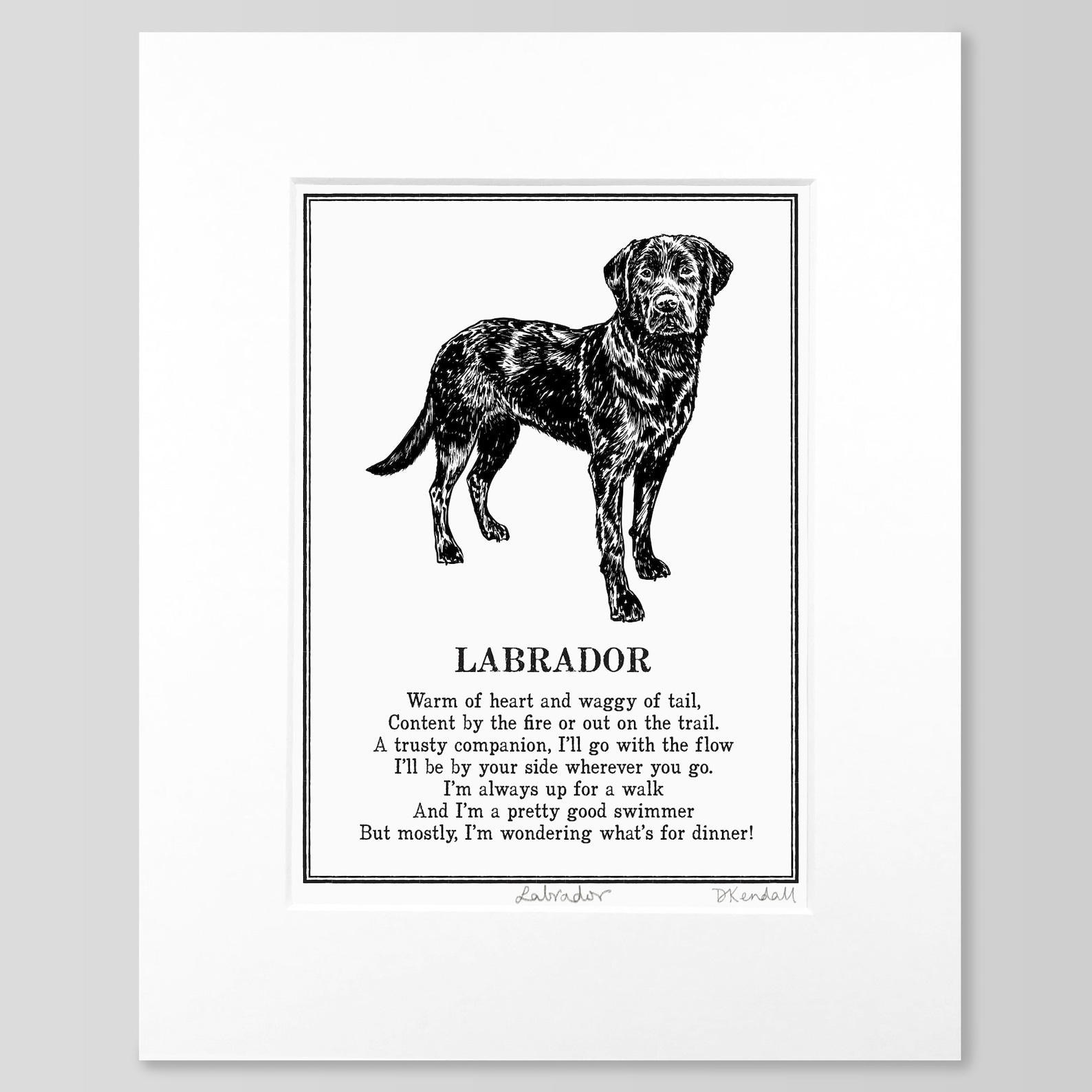 Labrador Print Illustrated Poem - Etsy