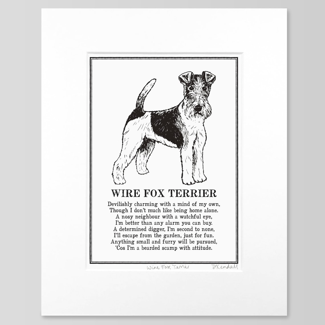 Wire Fox Terrier Print: Personalised Dog Illustration & Poem Art - Etsy