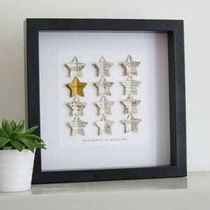 Gold Star Custom Artwork - Star Christening Personalized Gift - Star ...