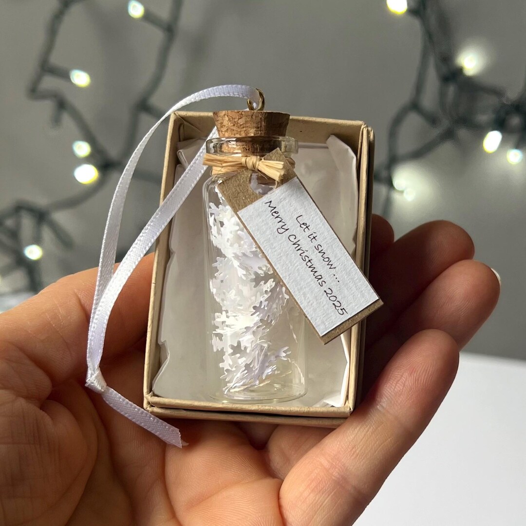 Mini Personalised Snowflakes in A Bottle Christmas Decoration Secret ...