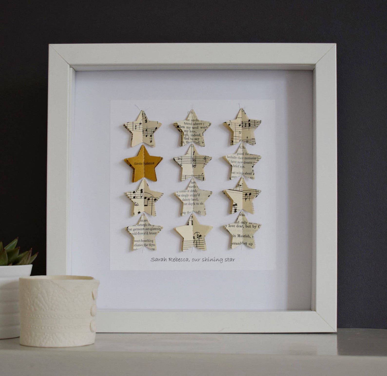 Gold Star Custom Artwork Star Christening Personalized Gift - Etsy