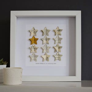 Gold Star Custom Artwork - Star Christening Personalized Gift - Star ...