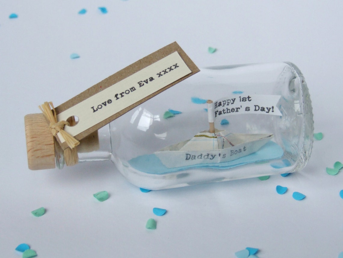 Personalized Ship in Bottle - Christmas Travel Gift - Grandfather Gift ...