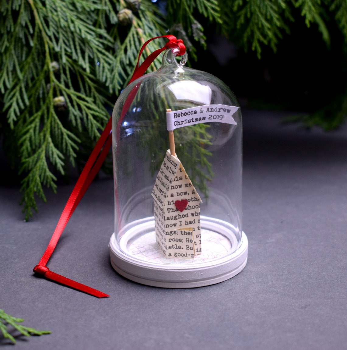 Personalised House Glass Dome Christmas Decoration | Etsy