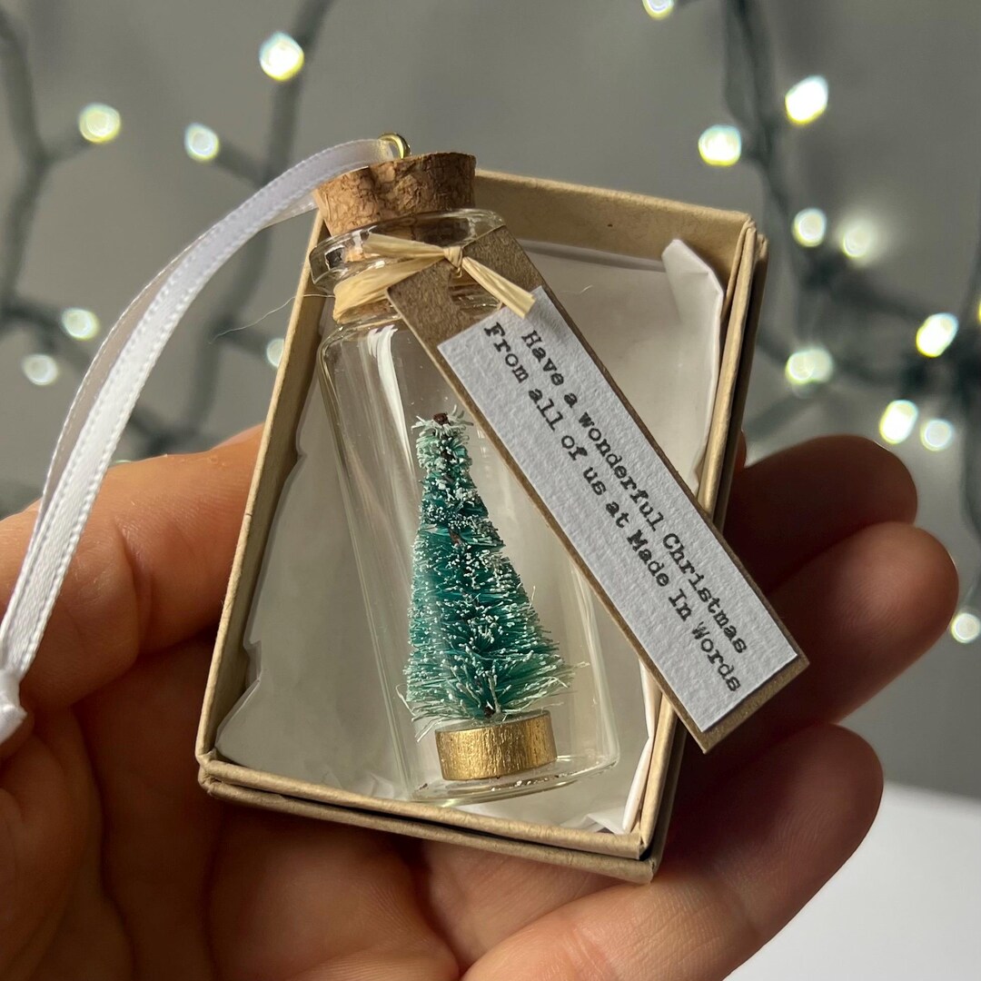 Mini Personalised Secret Santa Gift Christmas Tree in A Bottle ...