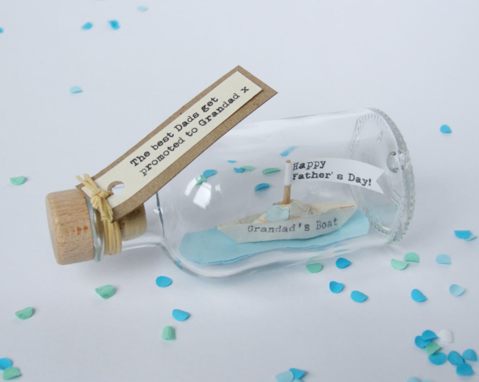Personalized Paper Ship in A Bottle Gift - Custom Anniversary Gift ...