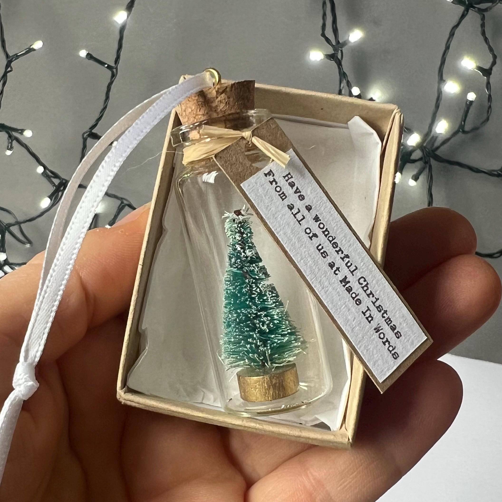 Mini Personalised Secret Santa Gift Christmas Tree in A Bottle ...