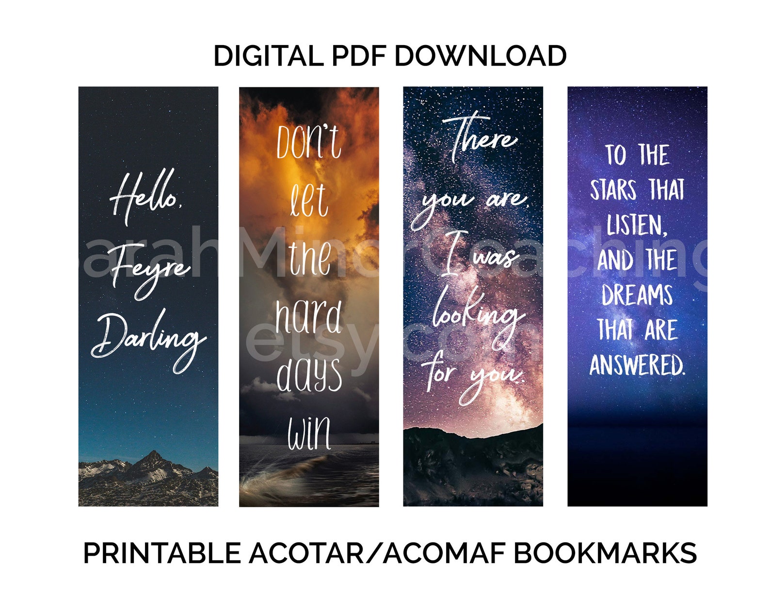 ACOTAR Bookmarks Printable, ACOMAF, A Court of Thorns and Roses, A ...