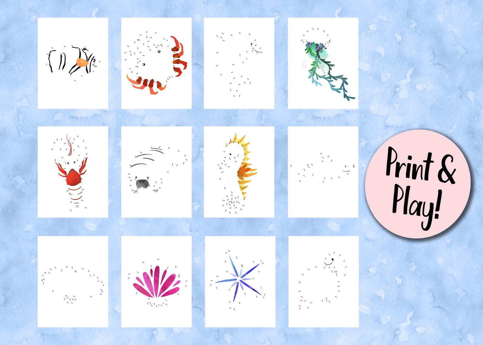 Ocean Dot-to-dot Printable Homeschool Activity for Toddlers - Etsy