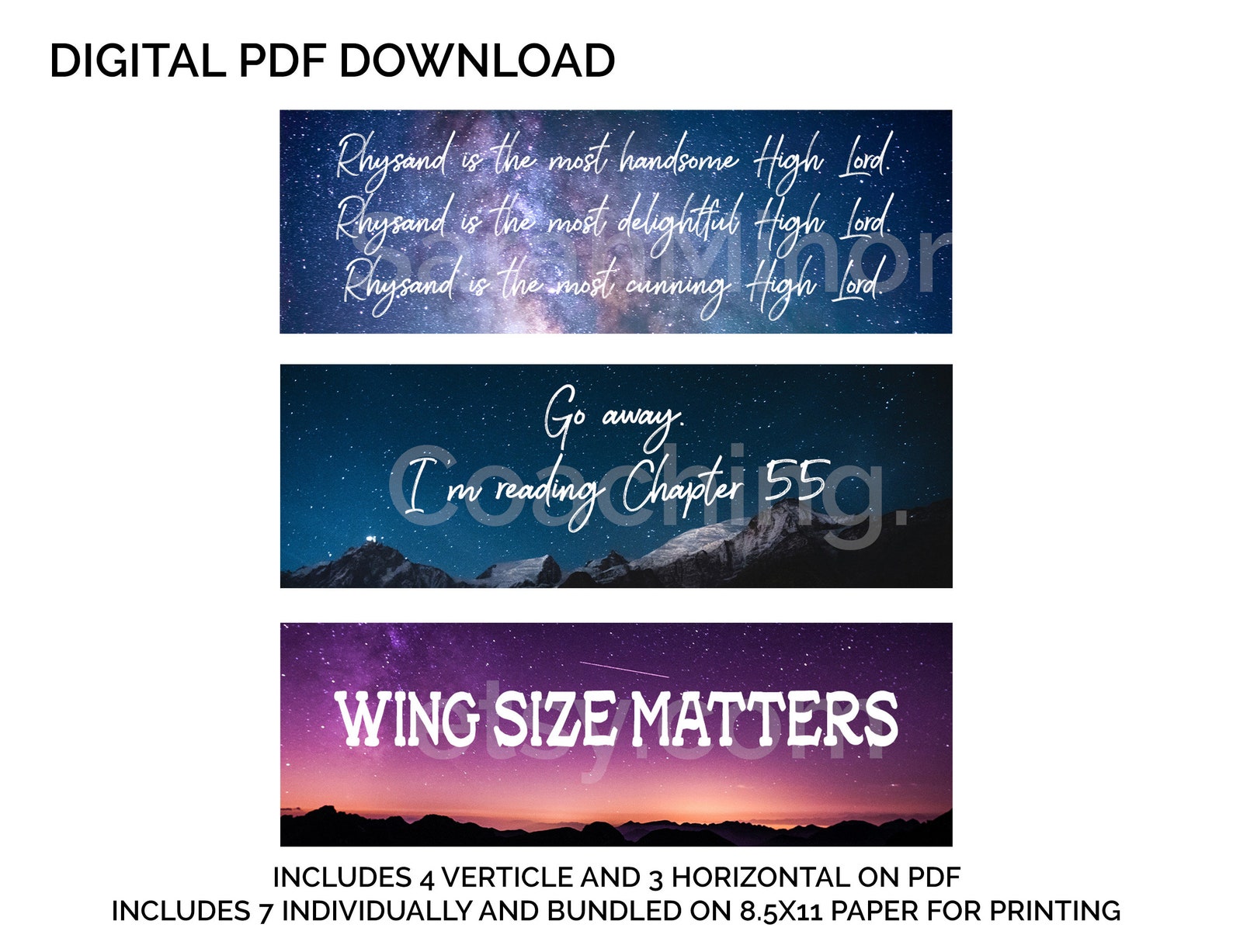 ACOTAR Bookmarks Printable, ACOMAF, A Court of Thorns and Roses, A ...