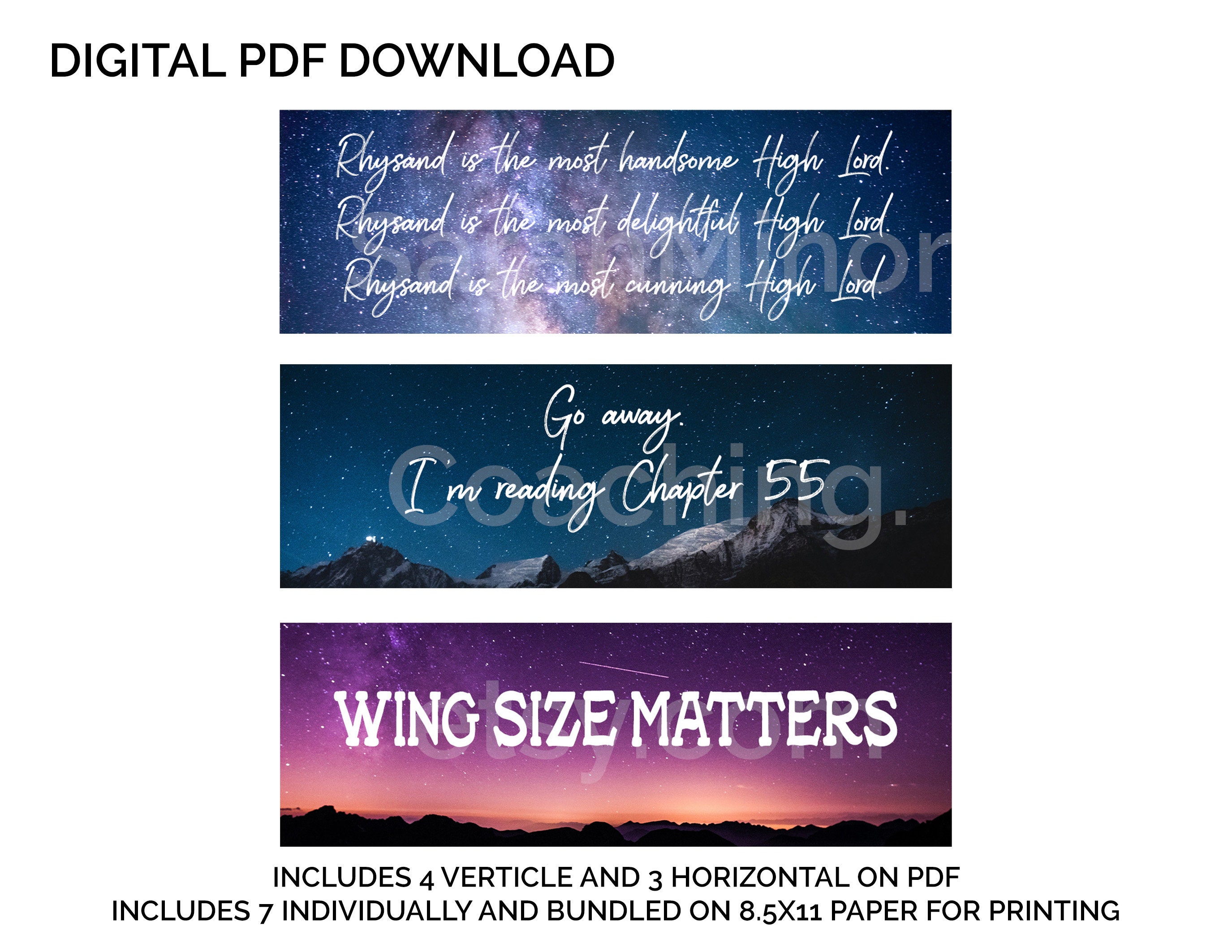 ACOTAR Bookmarks Printable, ACOMAF, A Court of Thorns and Roses, A ...