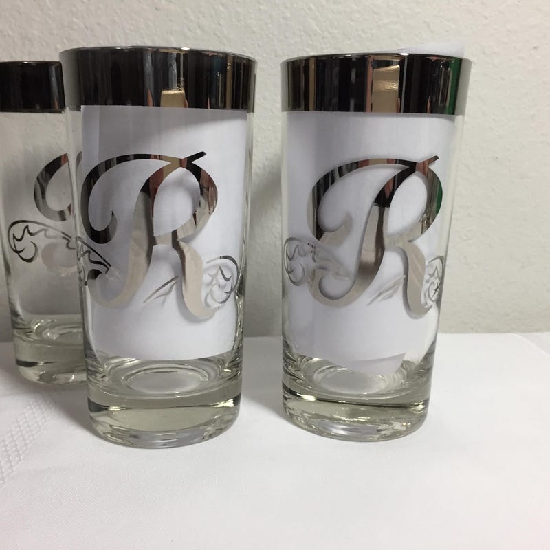 Monogrammed Glasses - Etsy