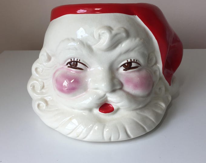 Vintage Ceramic Santa Head Planter Large - Etsy