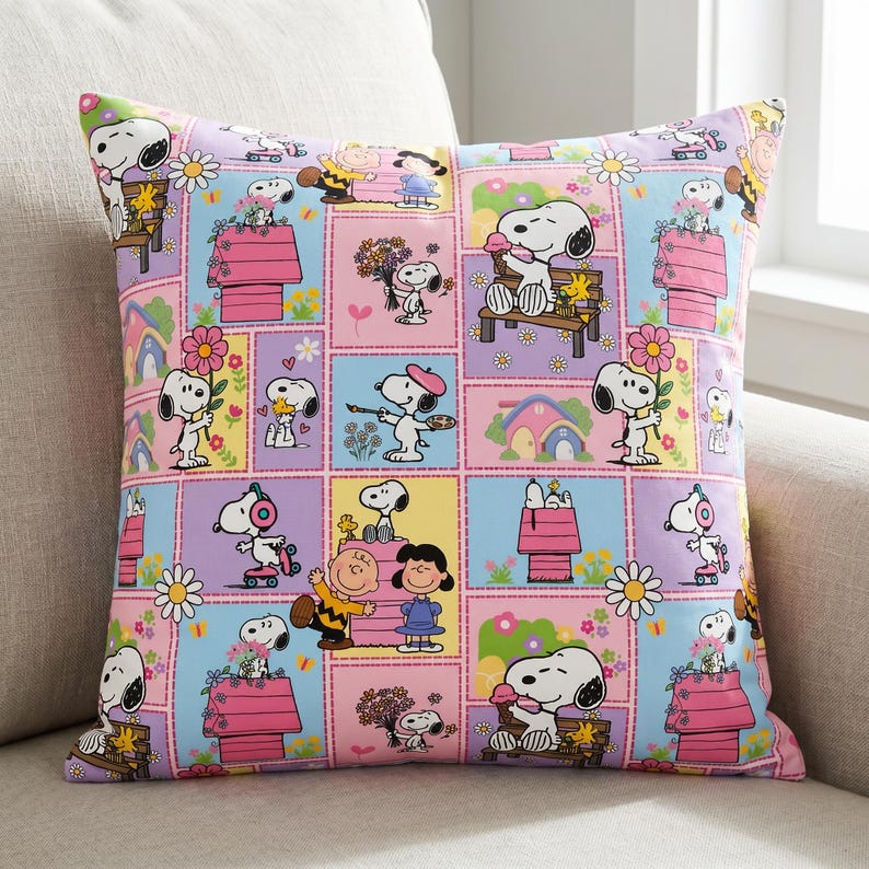 Patrón sin costuras del perro Snoopy Beagle – Diseño de patchwork ...