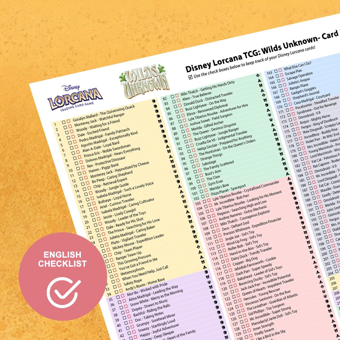 Lorcana Wilds Unknown Checklist, Master Set Printable Card List ...