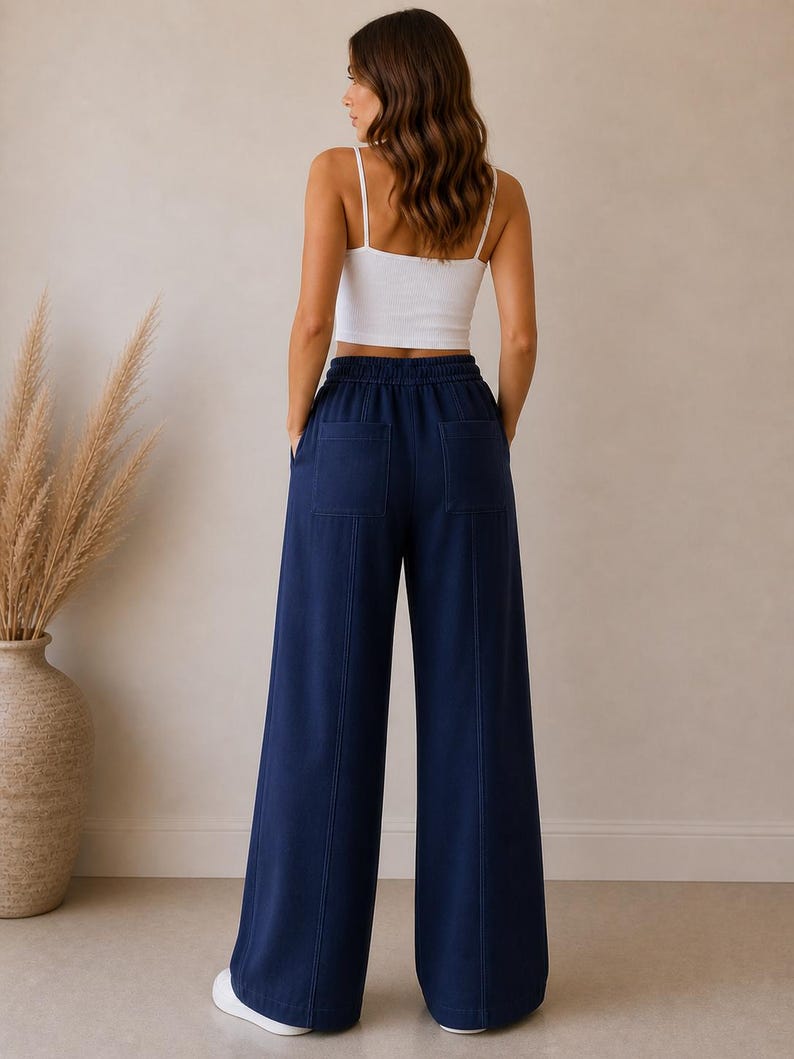 Wide Leg Pants Sewing Pattern, Relaxed Fit Trousers With Pockets ...