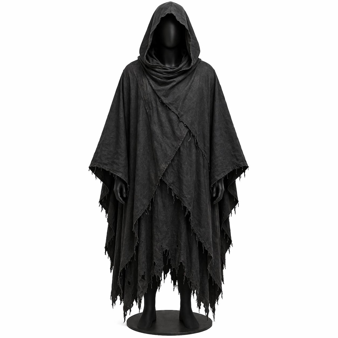 Post Apocalyptic Tactical Poncho | Distressed Cotton Canvas Hooded ...