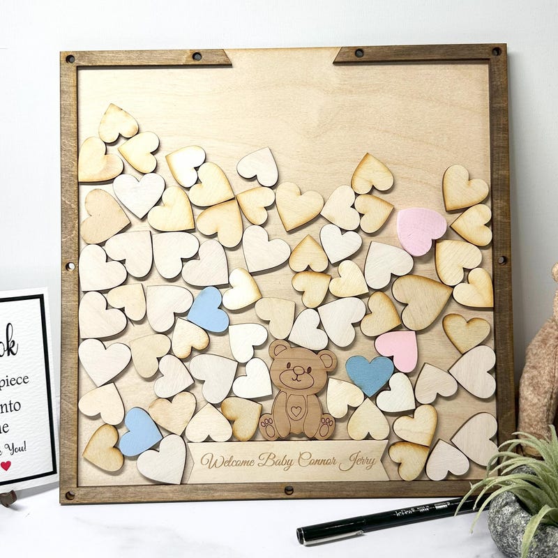 Baby Guest Book Hearts - Etsy