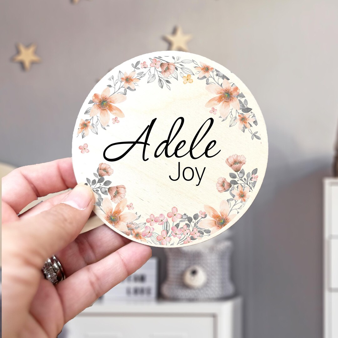 Baby Birth Announcement Sign for Girl Girly Newborn Name Sign Hospital ...