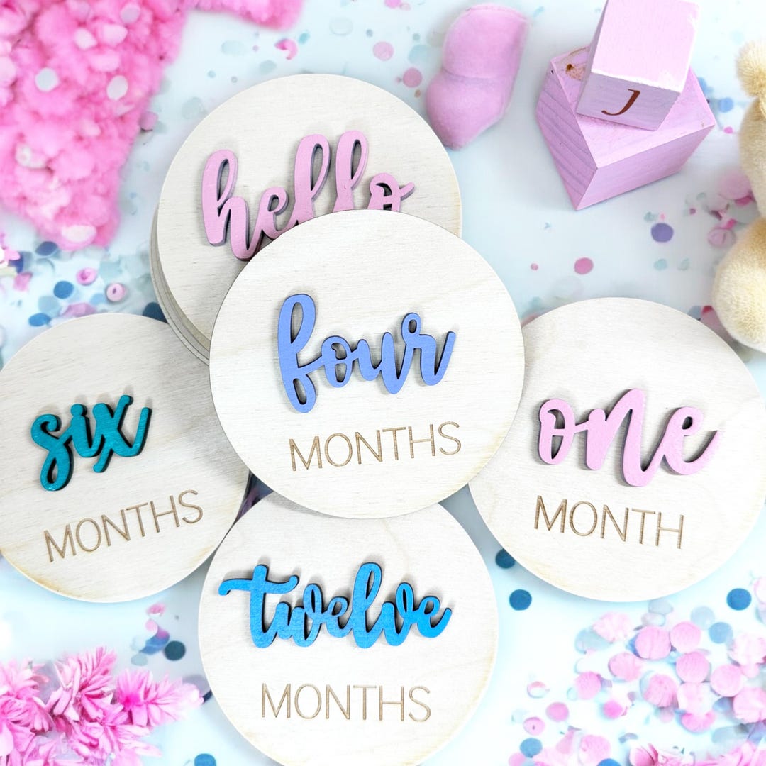 Baby Monthly Milestone Marker 1-12 Month Baby Milestone Discs, Monthly ...