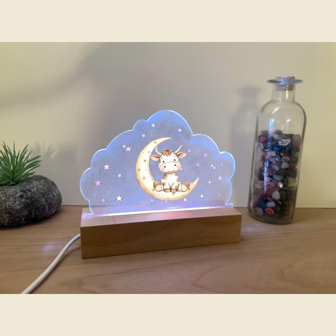 Personalized Baby Girl or Boy LED Lamp Baby Shower Gift - Etsy