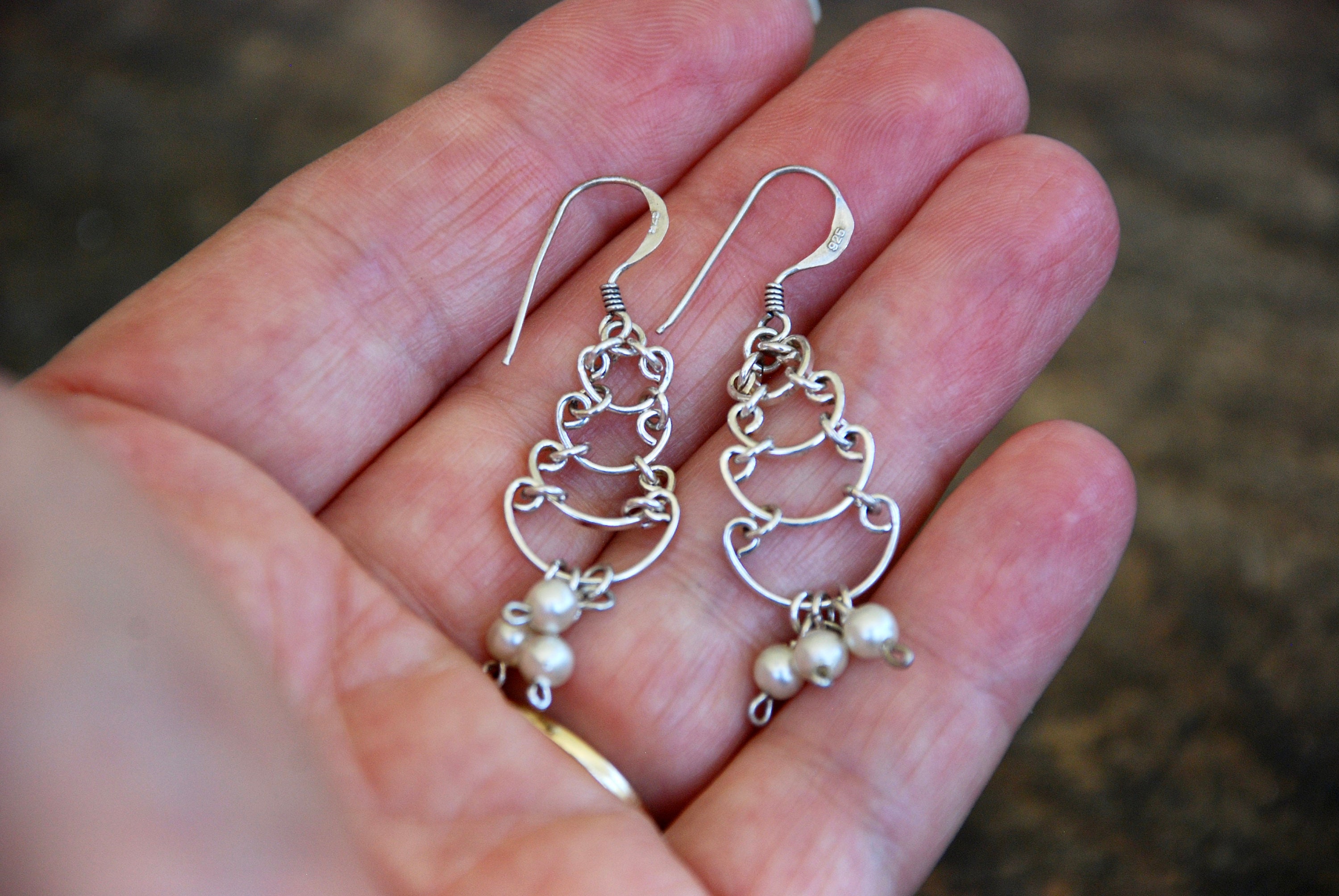Vintage Pierced Drop Earrings 925 Sterling Silver Wire - Etsy