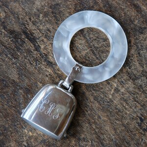 Vintage Bell Rattle Teething Ring Webster Sterling Silver Lucite Ring ...