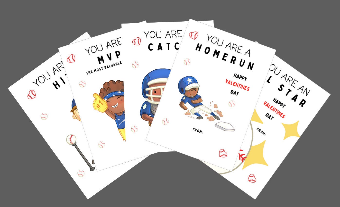 Printable Kids Valentine Cards Sports Valentine Cards, School Valentine ...