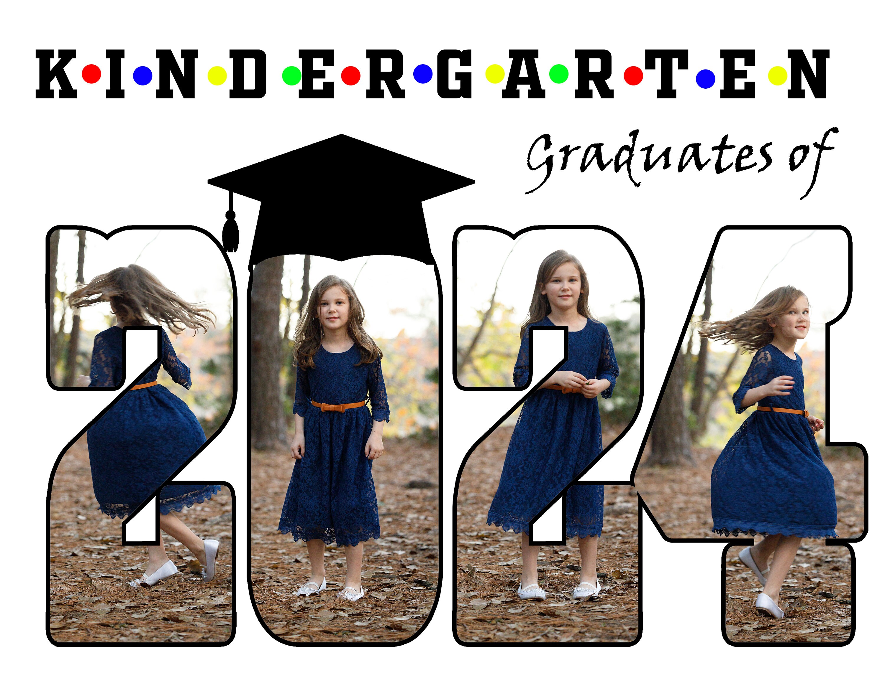 Custom Kindergarten Graduation Poster Class of 2024 Personalized With ...