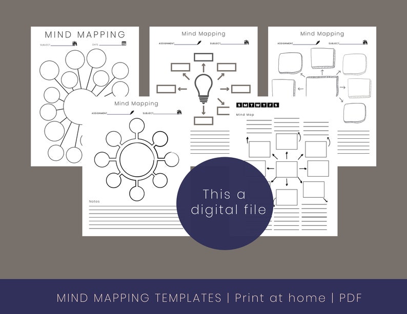 Mind-mapping Digital Files | Printable Lecture Notes, Simple Study Note ...