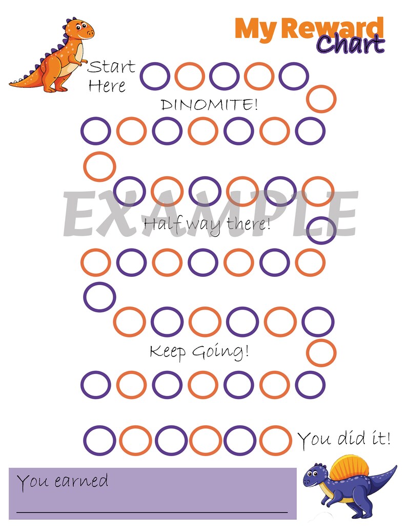 Dinosaur Reward Chart | Printable Sticker Chart | Kids Chart| Dino ...