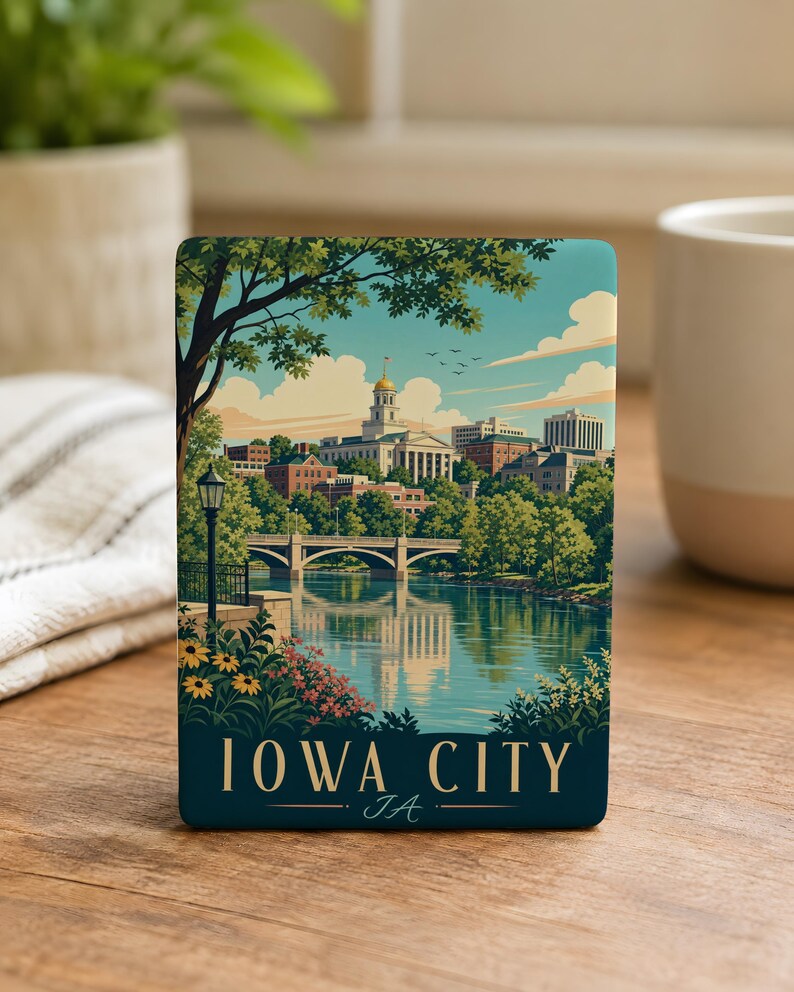 Iowa City IA Fridge Magnet, Iowa City Souvenir Magnet, Iowa City Iowa ...