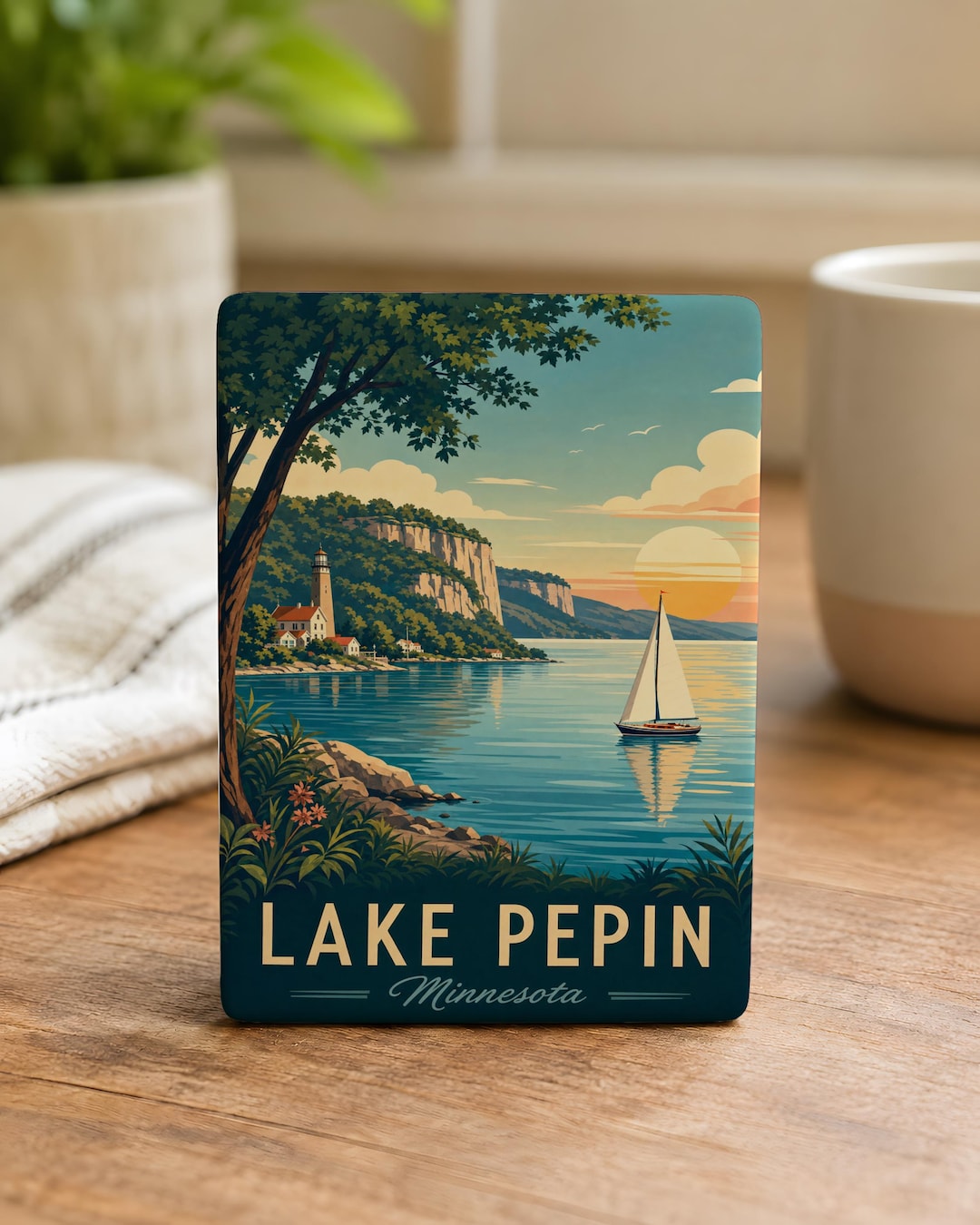 Lake Pepin Fridge Magnet, Minnesota & Wisconsin River Lake Souvenir ...
