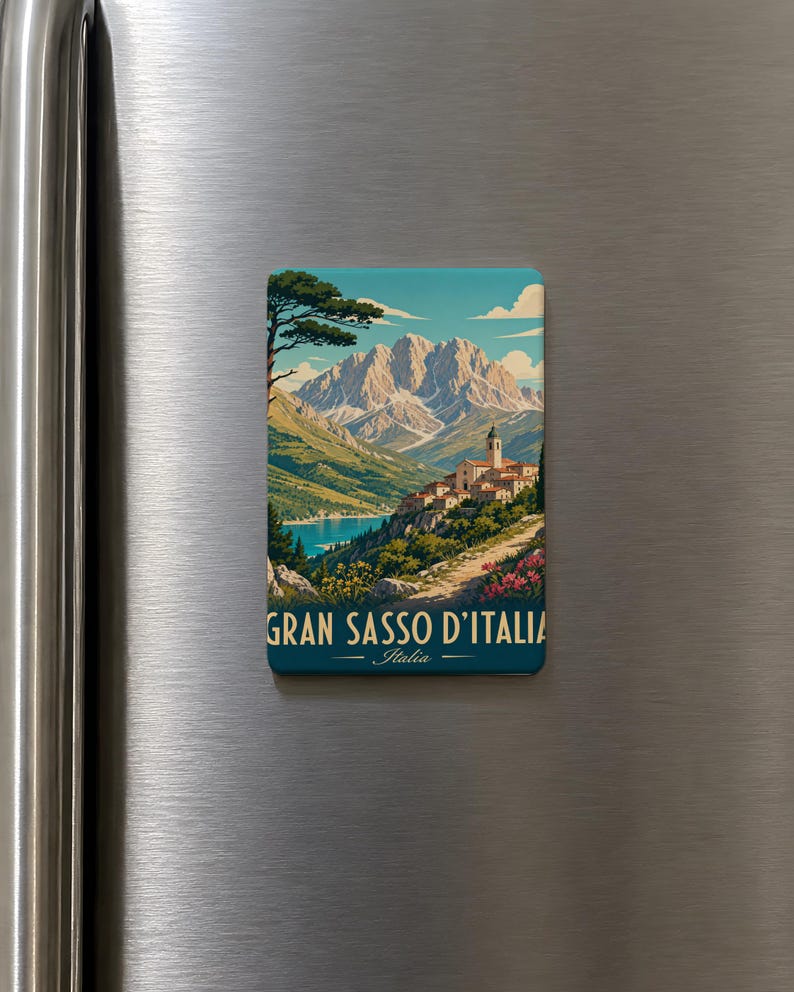 Gran Sasso D'italia Fridge Magnet, Italy Mountain Peak Souvenir Magnet ...