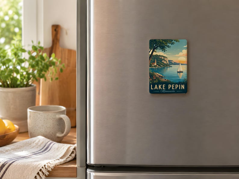 Lake Pepin Fridge Magnet, Minnesota & Wisconsin River Lake Souvenir ...