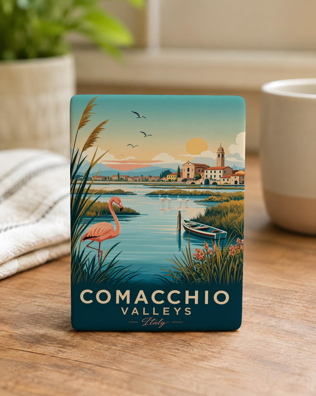 Comacchio Valleys Fridge Magnet, Italy Wetlands Landscape Souvenir ...
