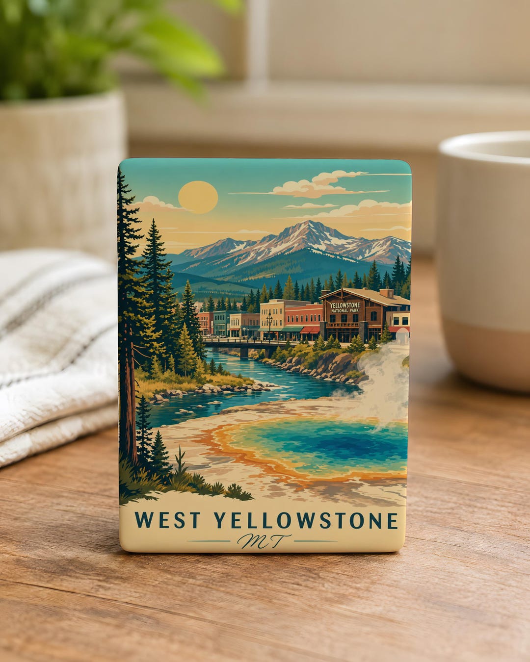 West Yellowstone MT Fridge Magnet, Montana Travel Souvenir, Yellowstone ...