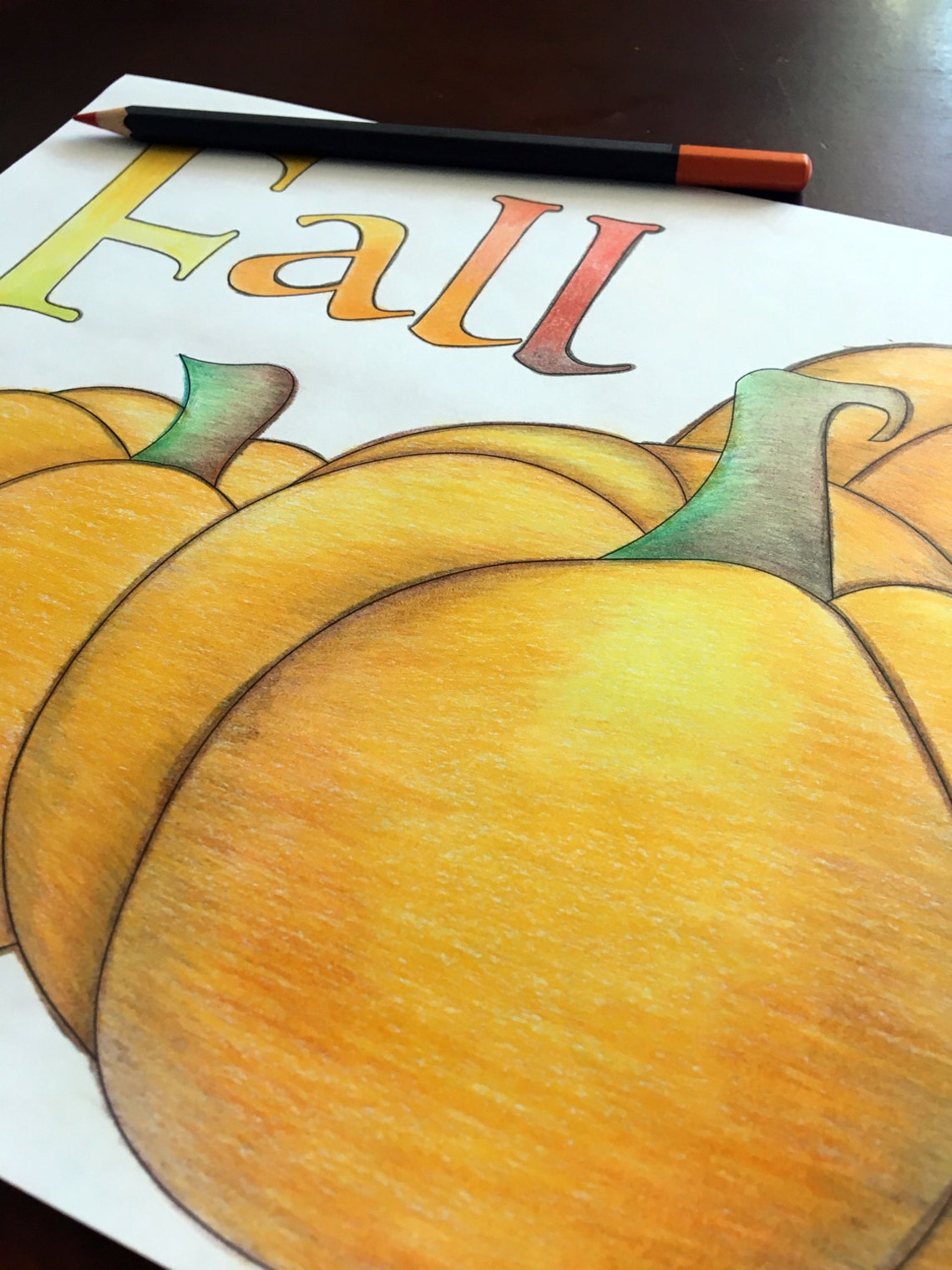 Fall Pumpkins - Printable Coloring Page - Etsy