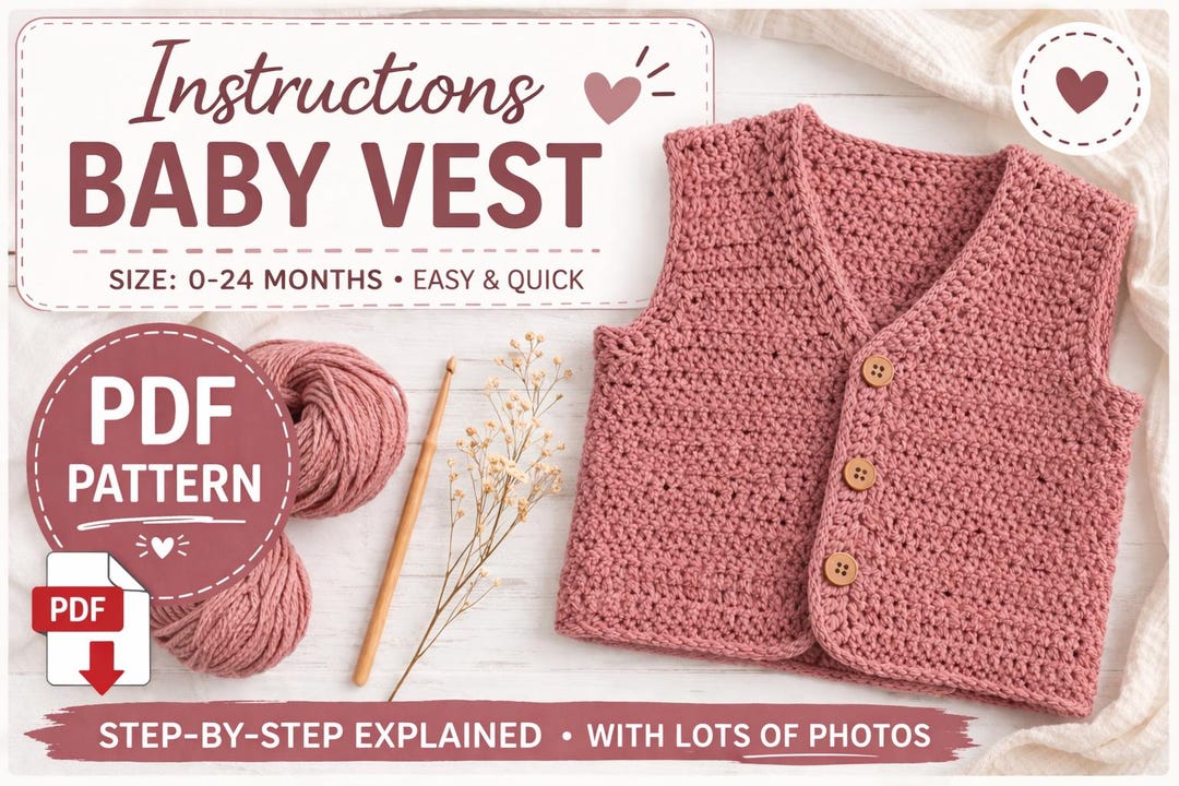 Baby Vest Crochet Pattern PDF | 0–24 Months | Beginner Friendly | DIY ...