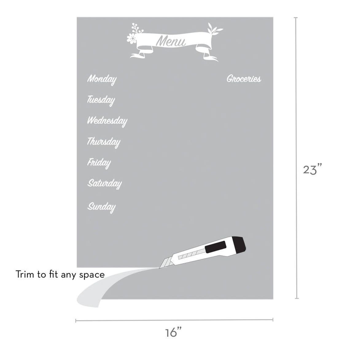 Meal Planner Chalkboard Decal, Menu Wall Decal, Refrigerator Decal ...