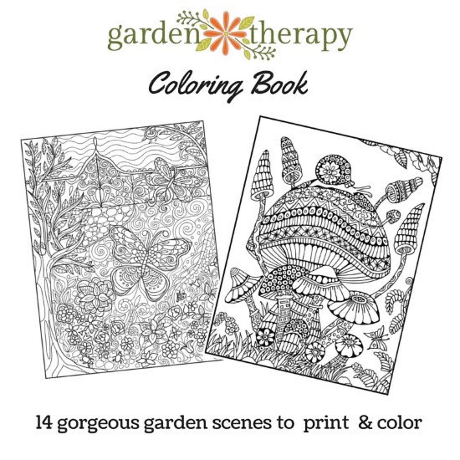 Printable Garden Lovers Coloring Book for Gardeners and Nature Lovers ...