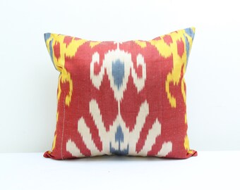 Silk ikat pillow | Etsy