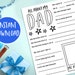 All About Dad Fathers Day Gift All About My Dad Printable - Etsy